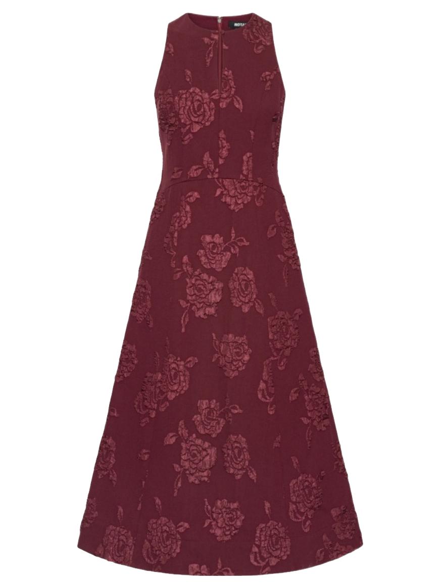 ROTATE BY BIRGER CHRISTENSEN ROTATE Jacquard Flared Midi Dress